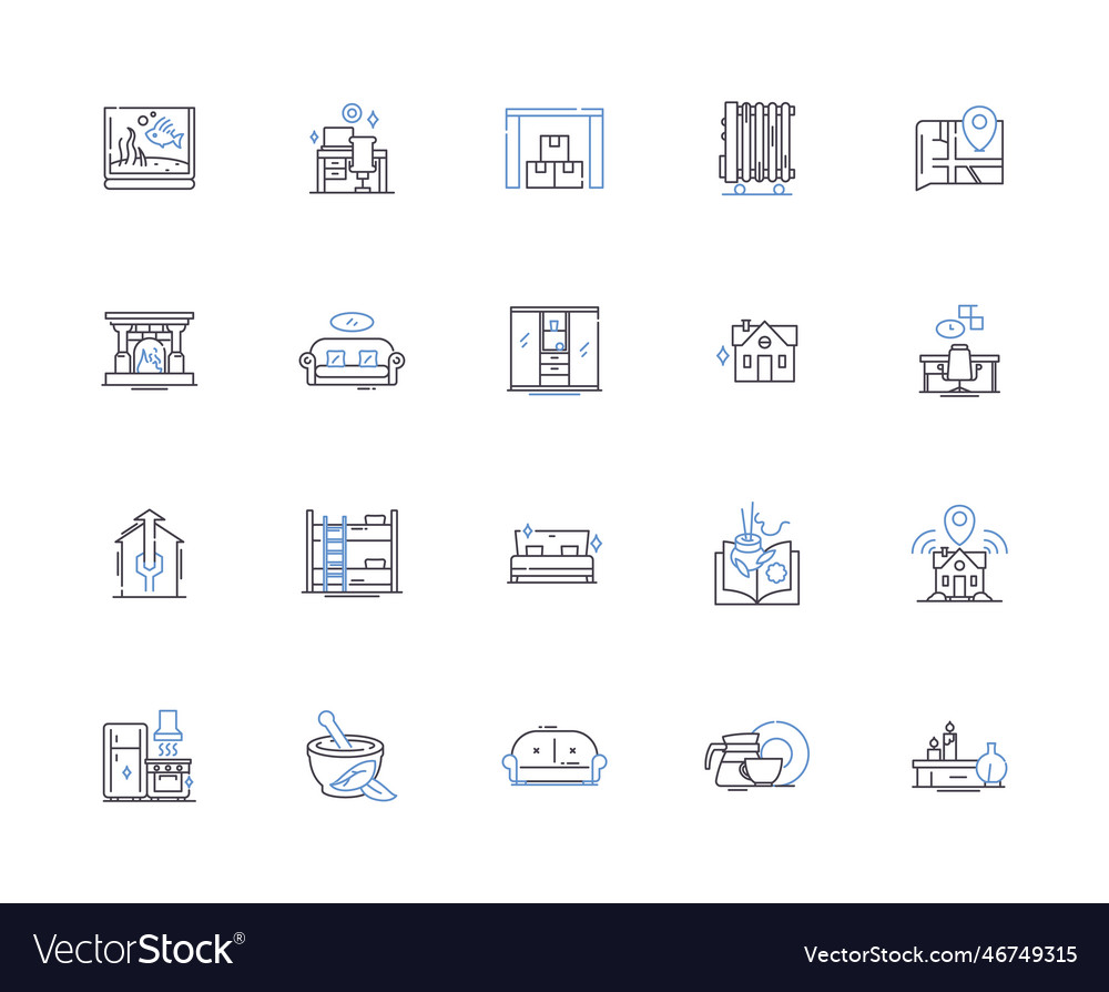 Home outline icons collection house abode Vector Image Home outline icons collection house abode Vector Image