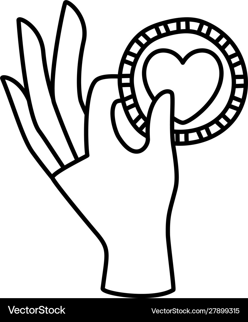 Isolated heart and hand design Royalty Free Vector Image