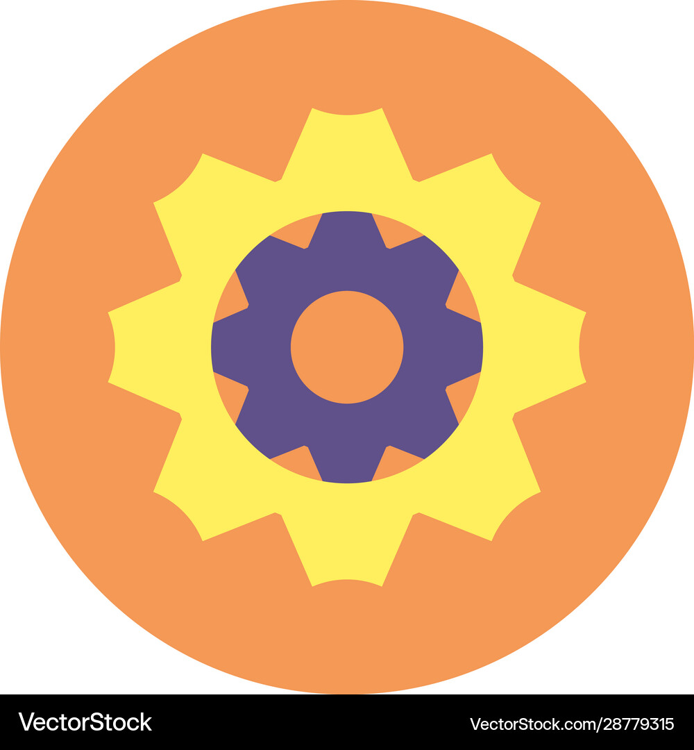 Isolated metal gear design Royalty Free Vector Image