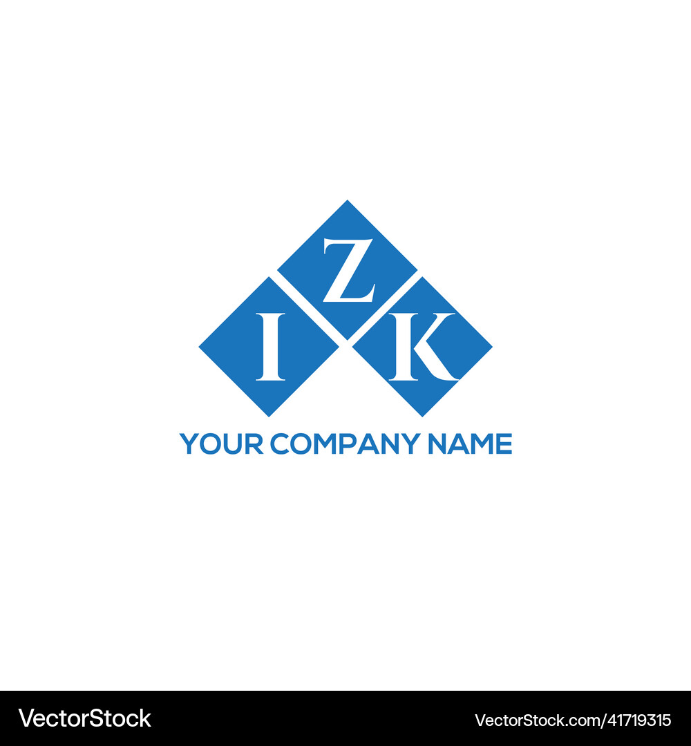 Izk letter logo design on white background Vector Image