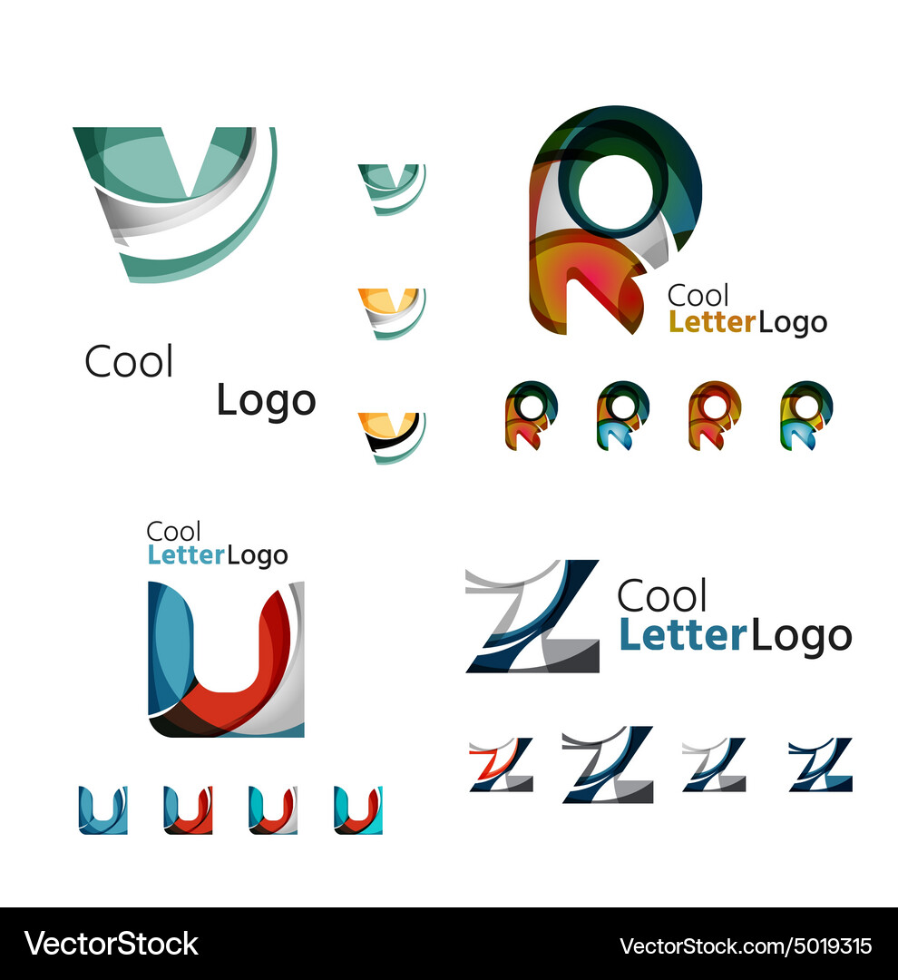 Letter business emblem collection Royalty Free Vector Image