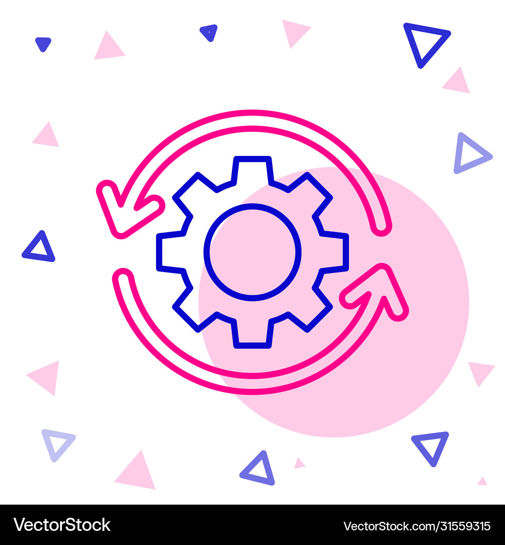 Line gear and arrows as workflow concept icon Vector Image