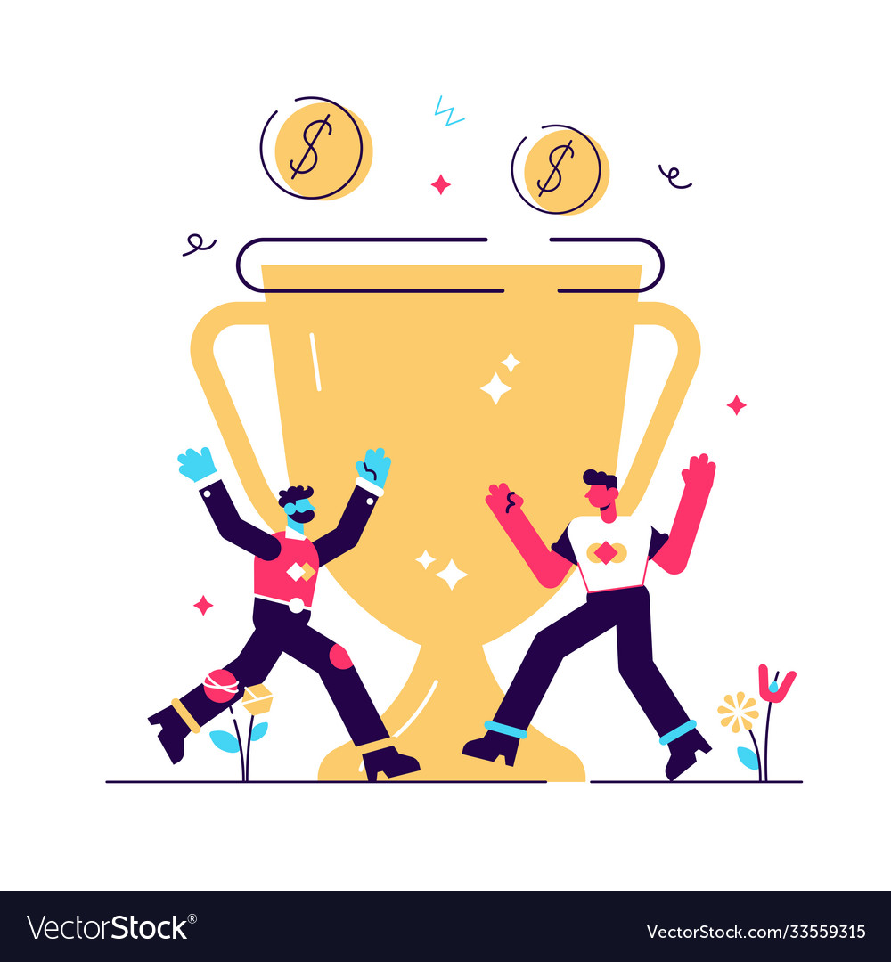 Money prize trophy deserved reward Royalty Free Vector Image