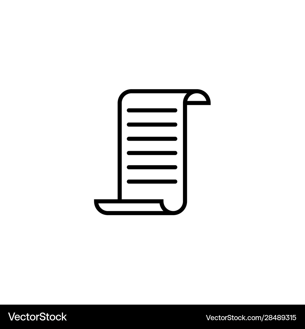 Receipt icon total bill purchase line icon Vector Image