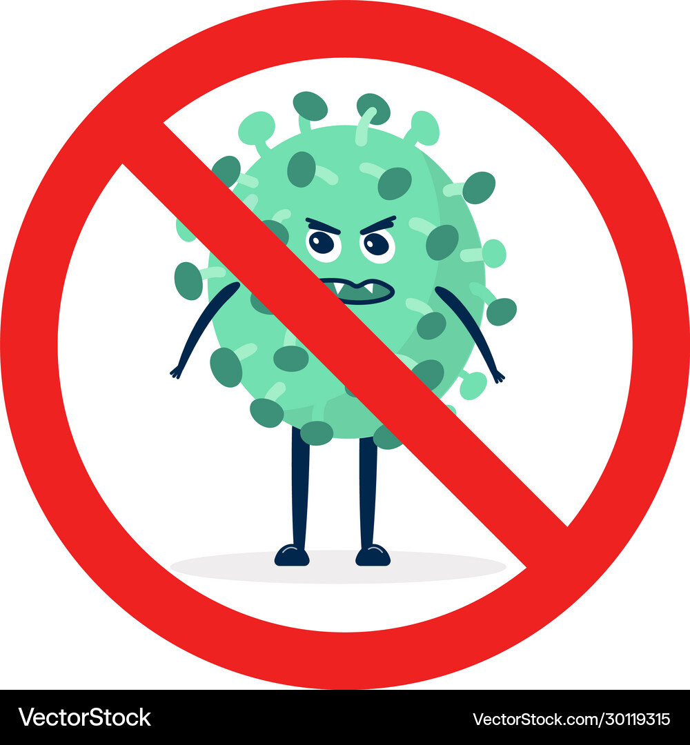 Red stop coronavirus sign - covid-19 bacteria Vector Image