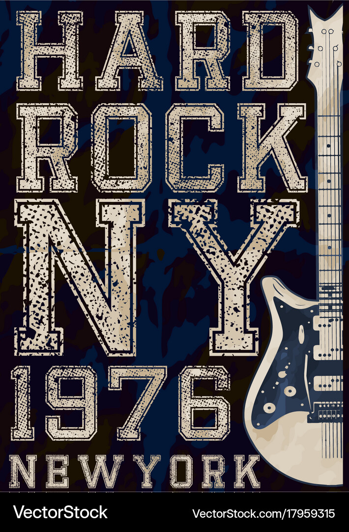 Rock poster vintage and roll typographic Vector Image