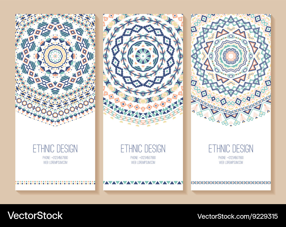 Set of ethnic banners Royalty Free Vector Image