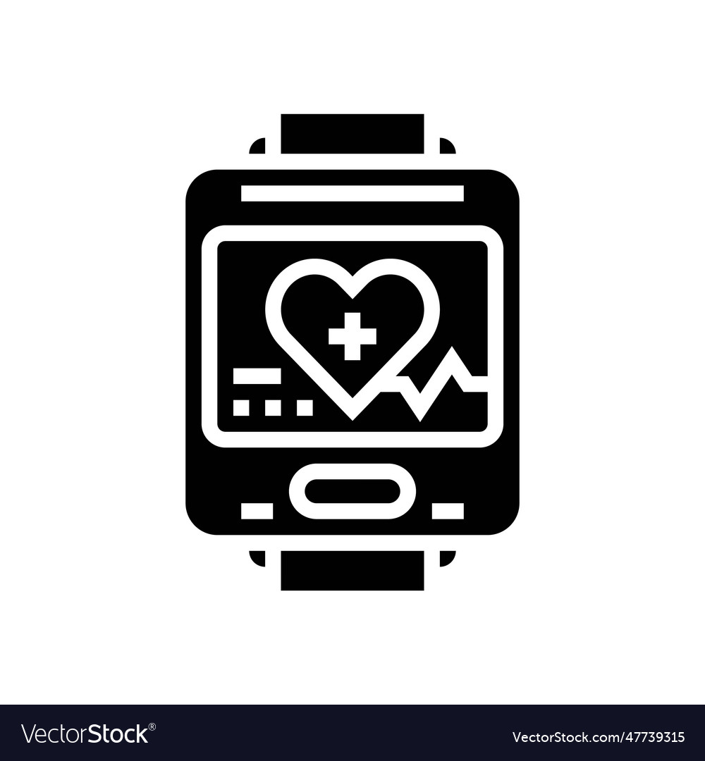 Wearable medical device biomedical glyph icon Vector Image Wearable medical device biomedical glyph icon Vector Image