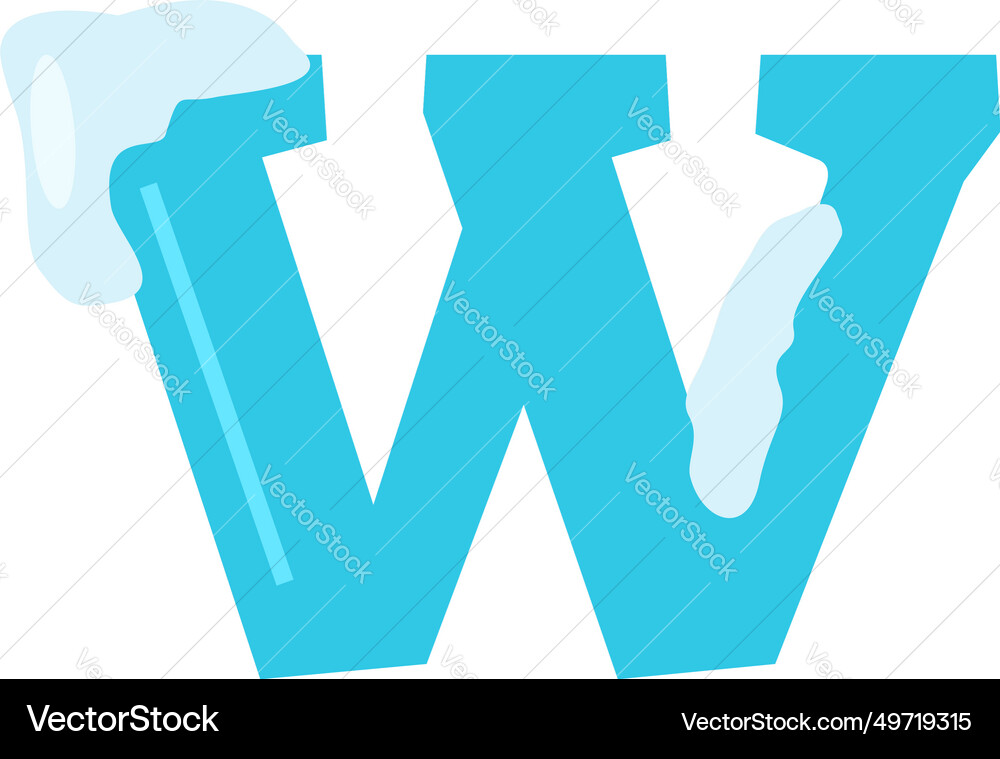 Winter uppercase alphabet font design Royalty Free Vector