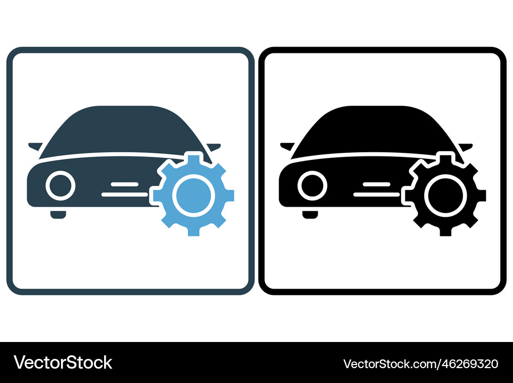 Auto service icon car icon with gear icon Vector Image