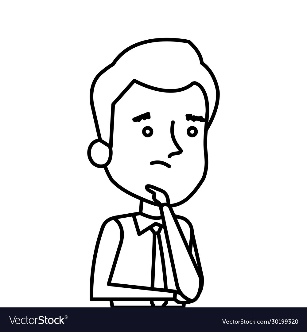 Businessman thinking avatar character icon Vector Image