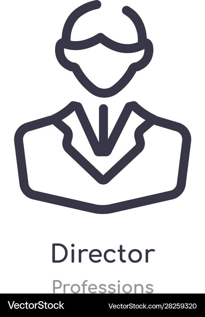 Director outline icon isolated line from Vector Image