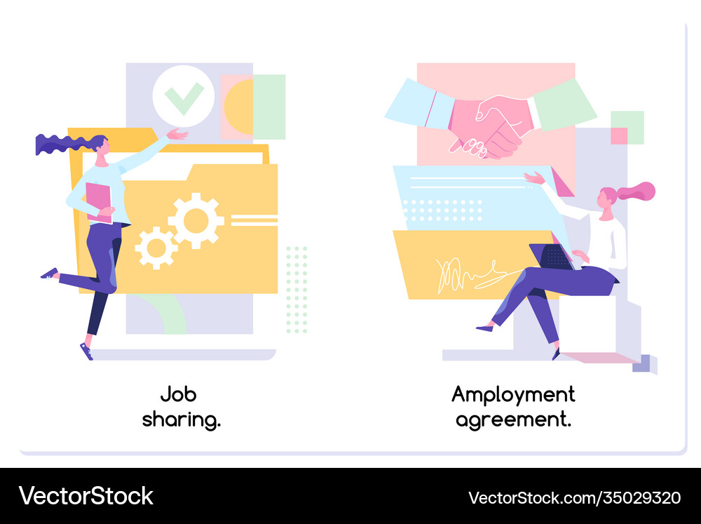Employee contract labor obligations job sharing Vector Image