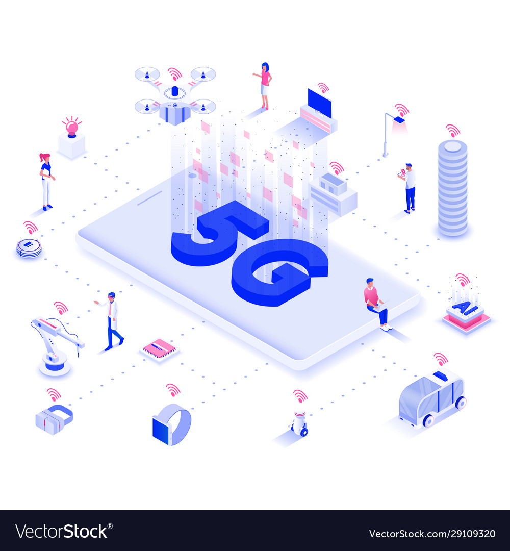 Flat color modern isometric design - 5 g Vector Image