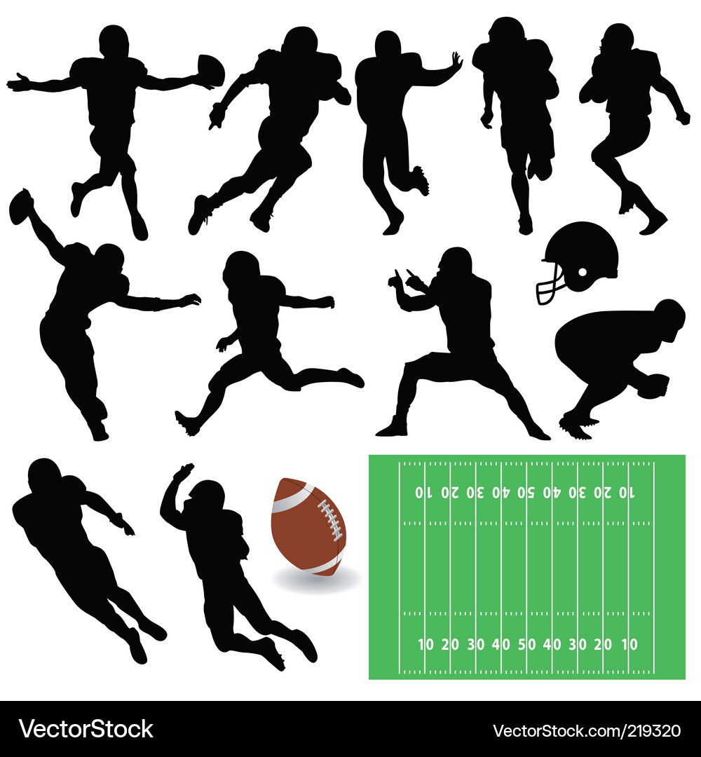 Football Players in Action Royalty Free Vector Image