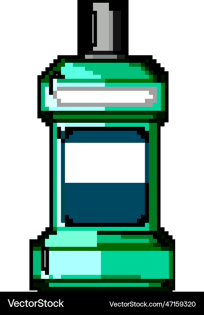 Oral mouthwash game pixel art Royalty Free Vector Image