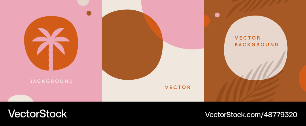 Set of abstract creative backgrounds in minimal Vector Image