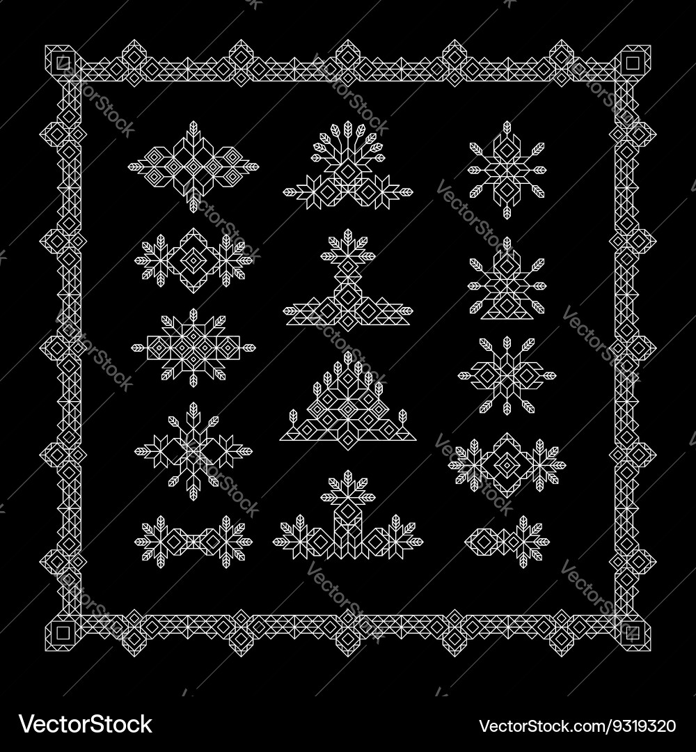 Set of vintage graphic elements for design line Vector Image