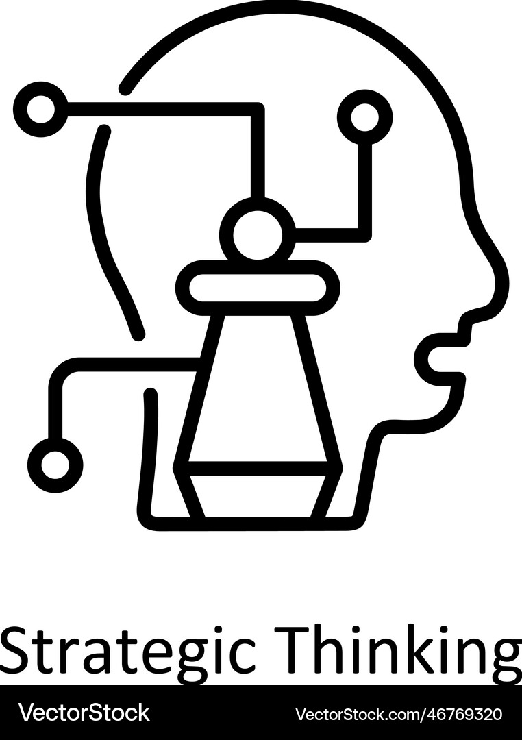 Strategic thinking outline icon design illu Vector Image