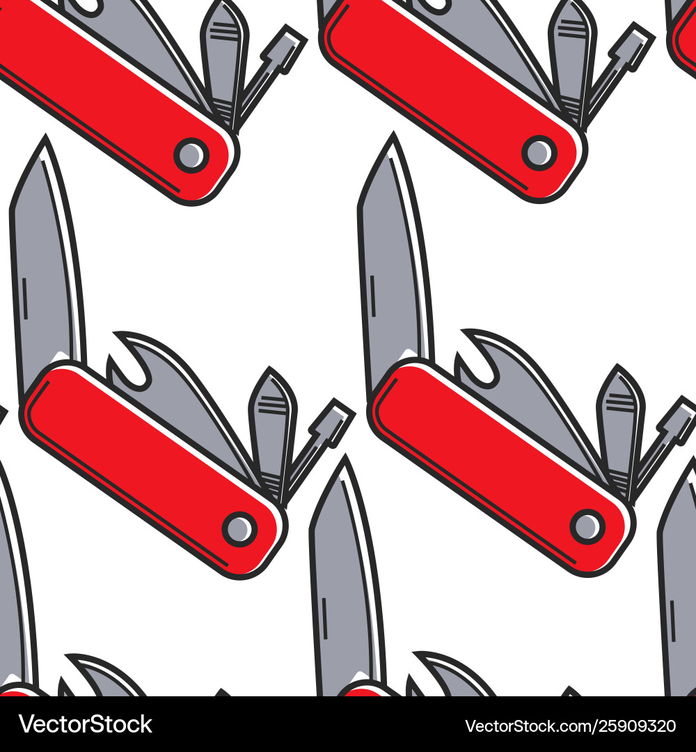 Swiss knife switzerland symbol seamless pattern Vector Image