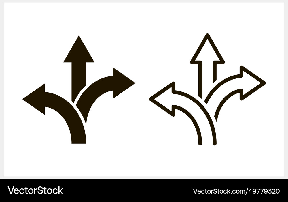Tragic way icon isolated road arrow stencil Vector Image