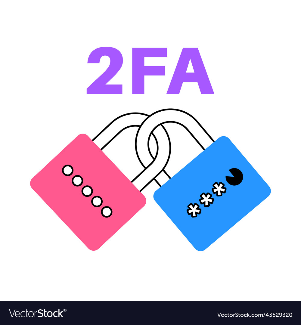 Two factor authentication Royalty Free Vector Image