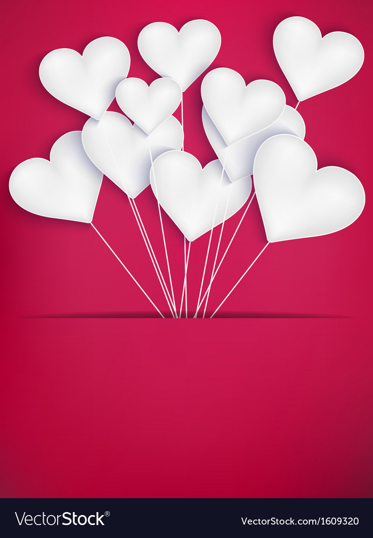 Valentines day heart balloons eps 10 Royalty Free Vector