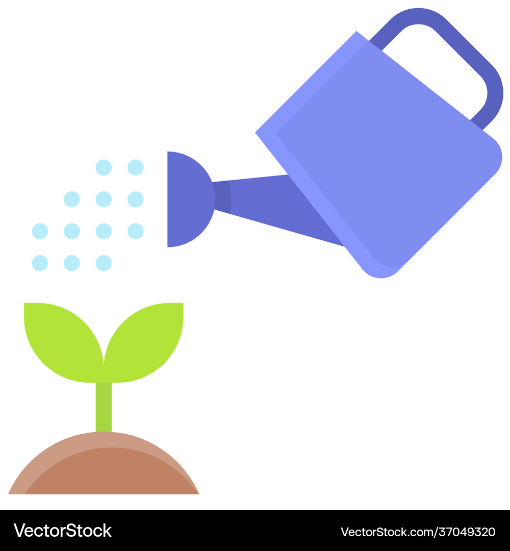 Watering plant icon earth day related Royalty Free Vector