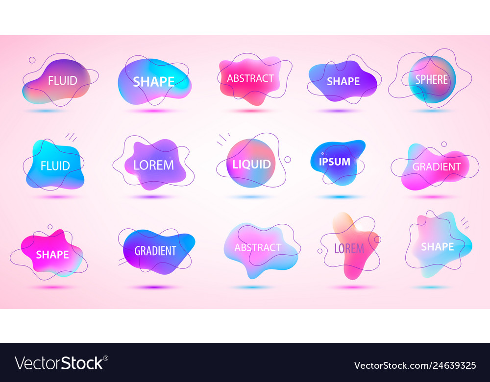 3d gradient spots set with line shapes Royalty Free Vector