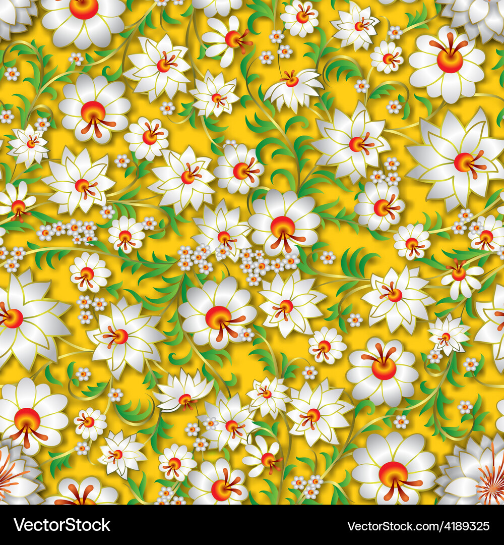 Abstract white seamless floral ornament Royalty Free Vector