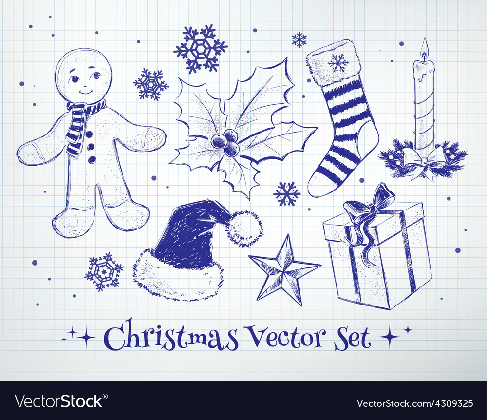 Christmas set Royalty Free Vector Image - VectorStock