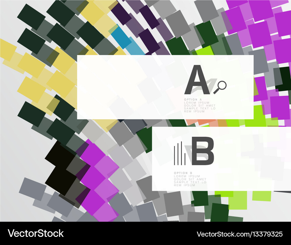 Colorful lines rectangles and stripes with option Vector Image