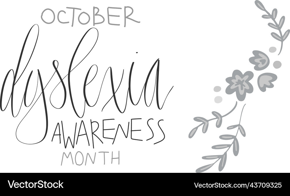 Dyslexia awareness month october web banner Vector Image