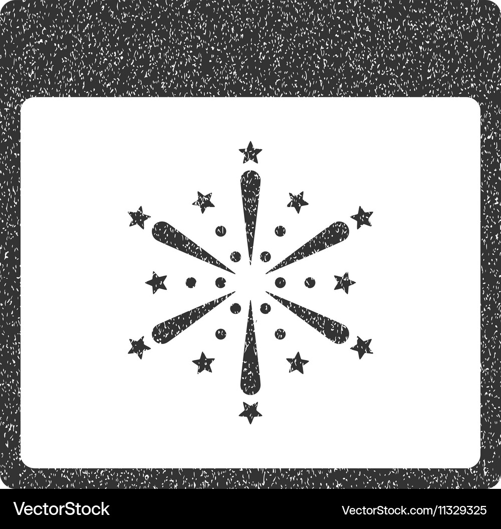 Fireworks Boom Calendar Page Grainy Texture Icon Vector Image