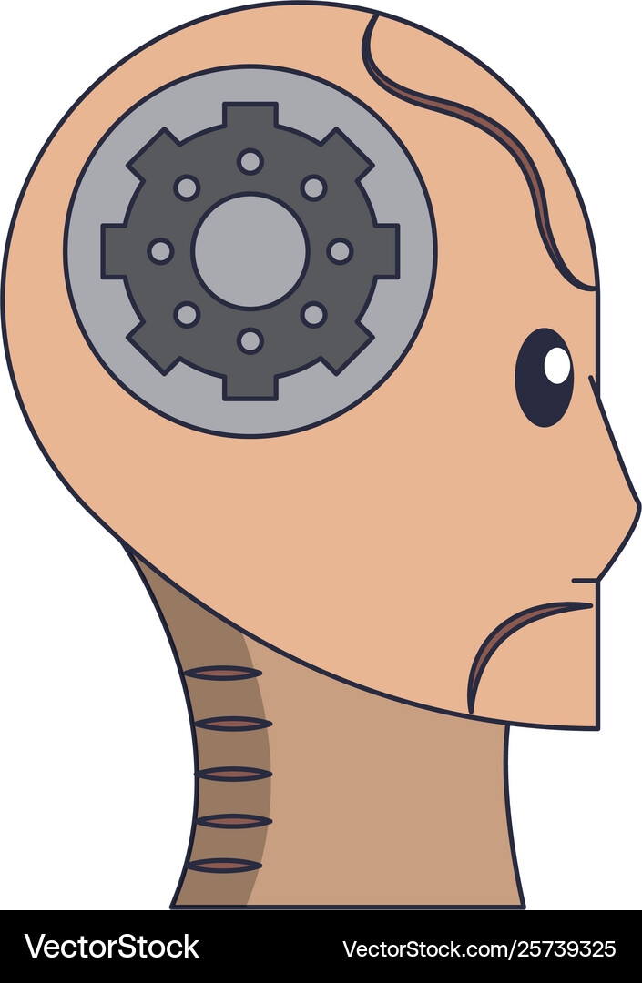 Humanoid cyborg avatar cartoon character Vector Image