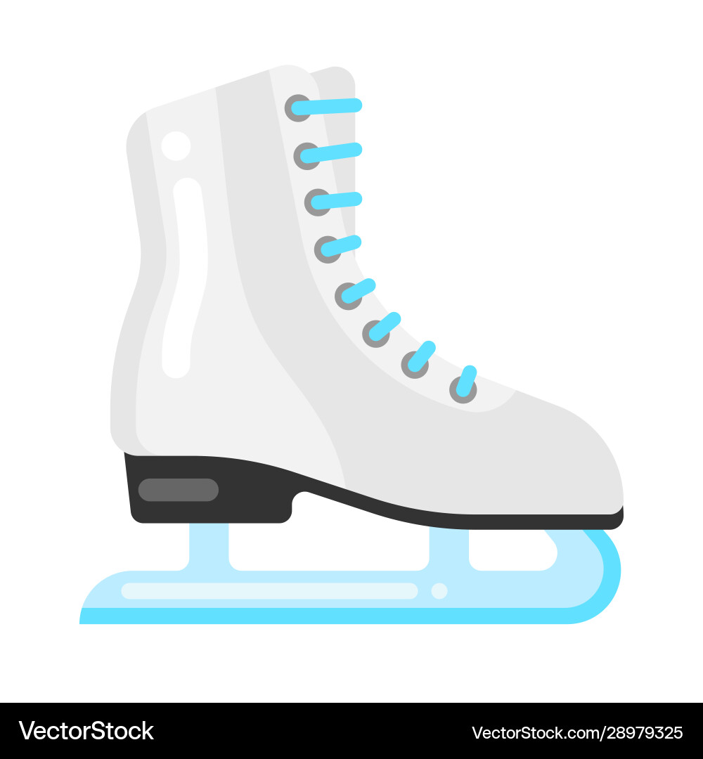 Icon figure skating skate in flat style Royalty Free Vector