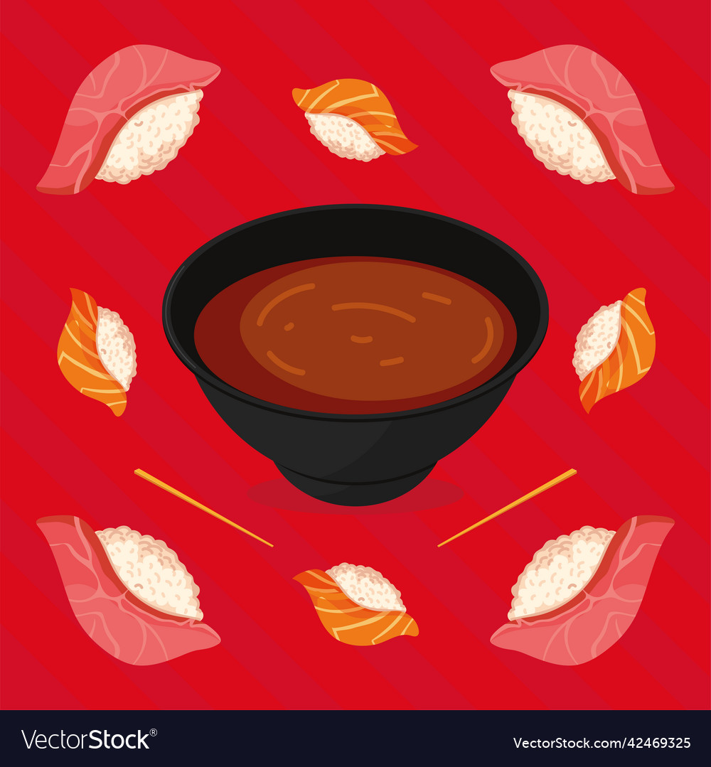Japanese food sushi Royalty Free Vector Image - VectorStock