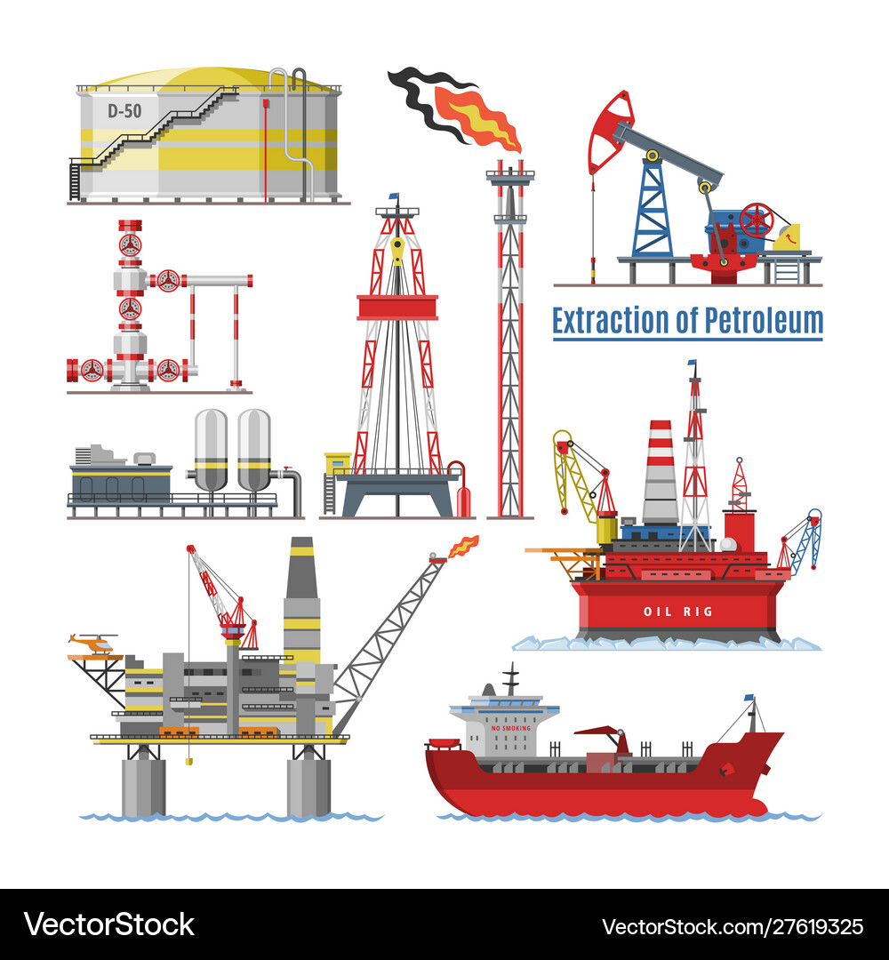 Oil industry oily products oiled technology Vector Image