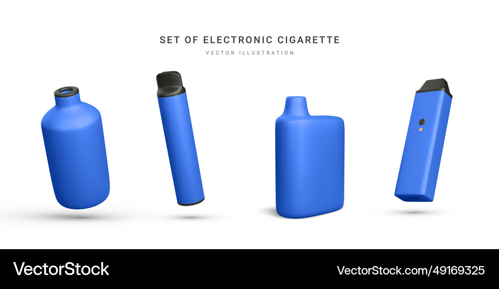 Set of 3d realistic disposable electronic Vector Image