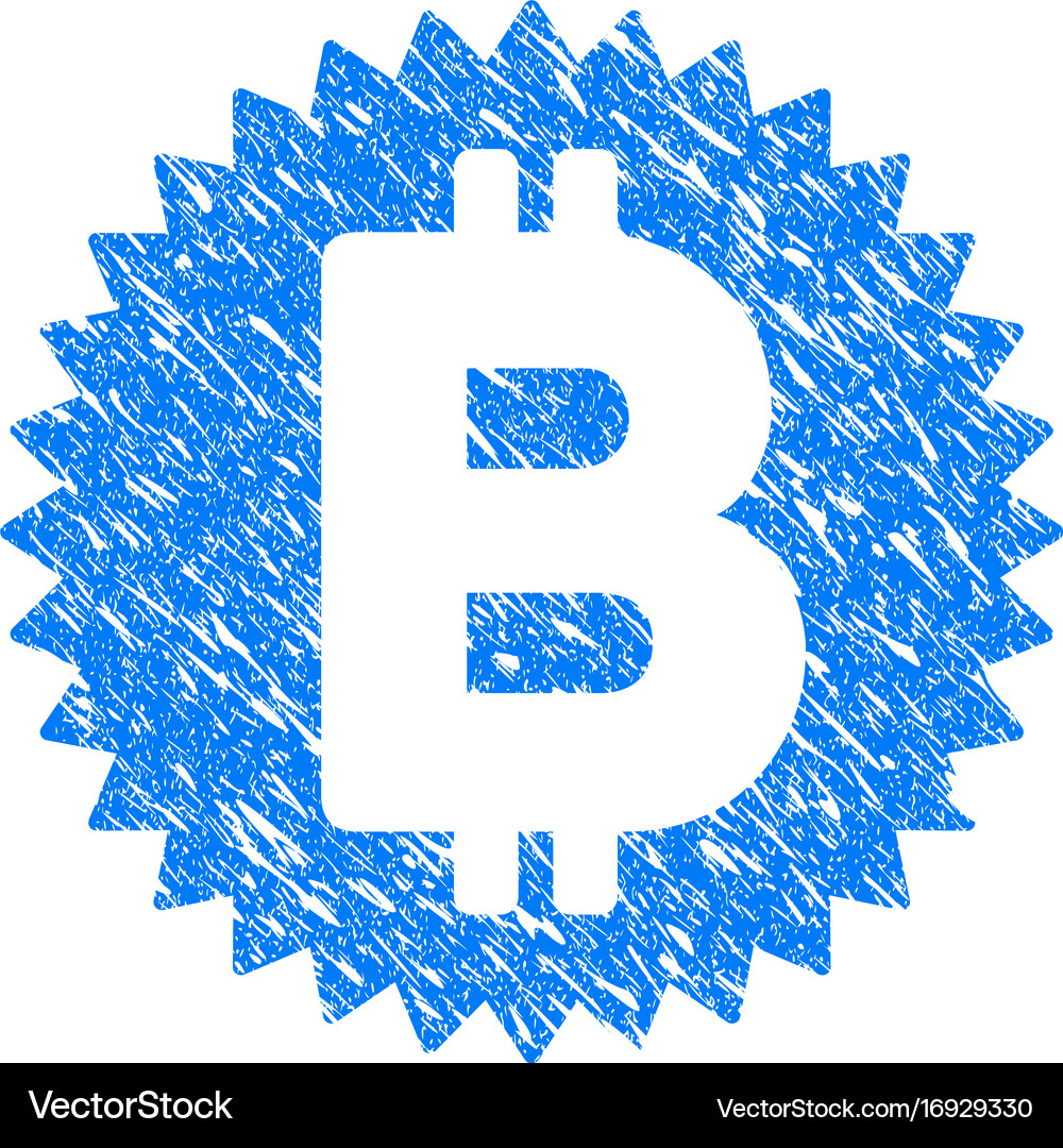 Bitcoin medal coin grunge icon Royalty Free Vector Image
