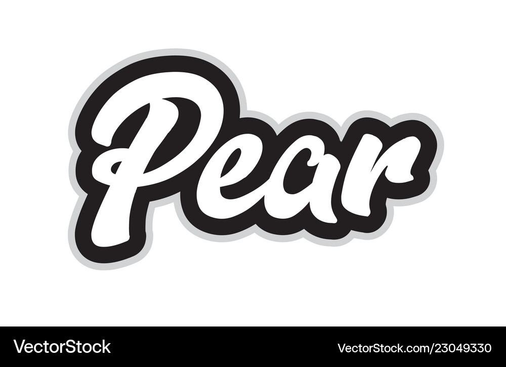 Black and white pear hand written word text Vector Image