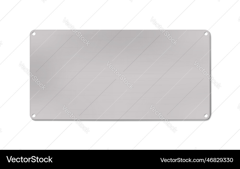 Blank metal plate empty gray metallic signboard Vector Image