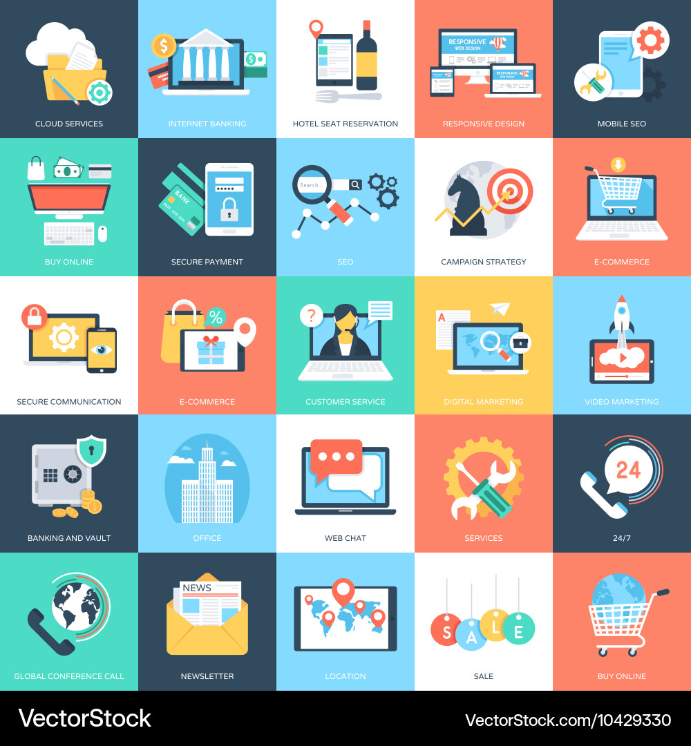 Business Concepts Icons 2 Royalty Free Vector Image