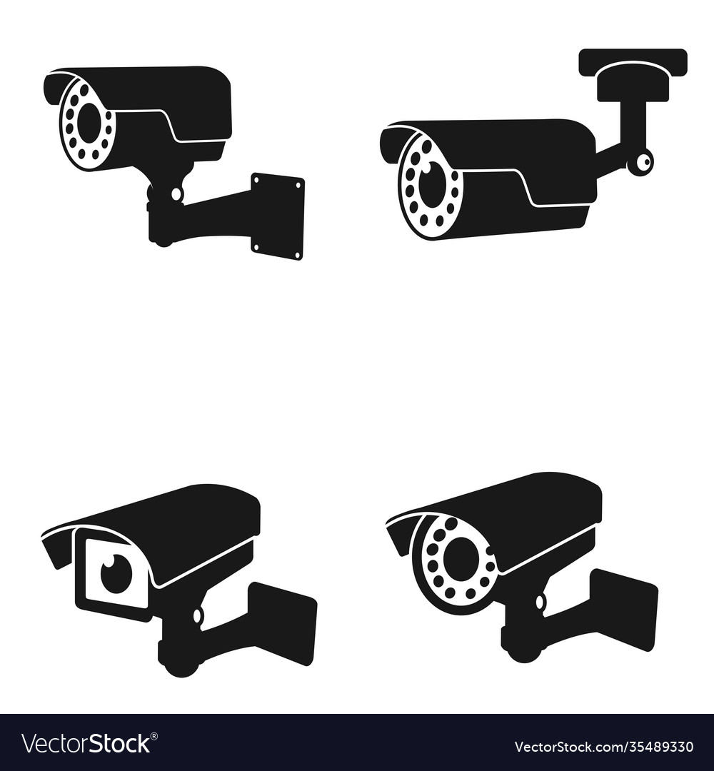 Cctv security cameras icons Royalty Free Vector Image