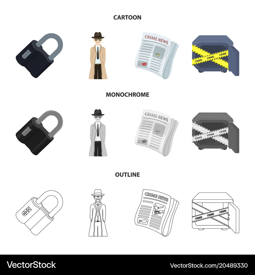 Coded lock the appearance of the detective Vector Image