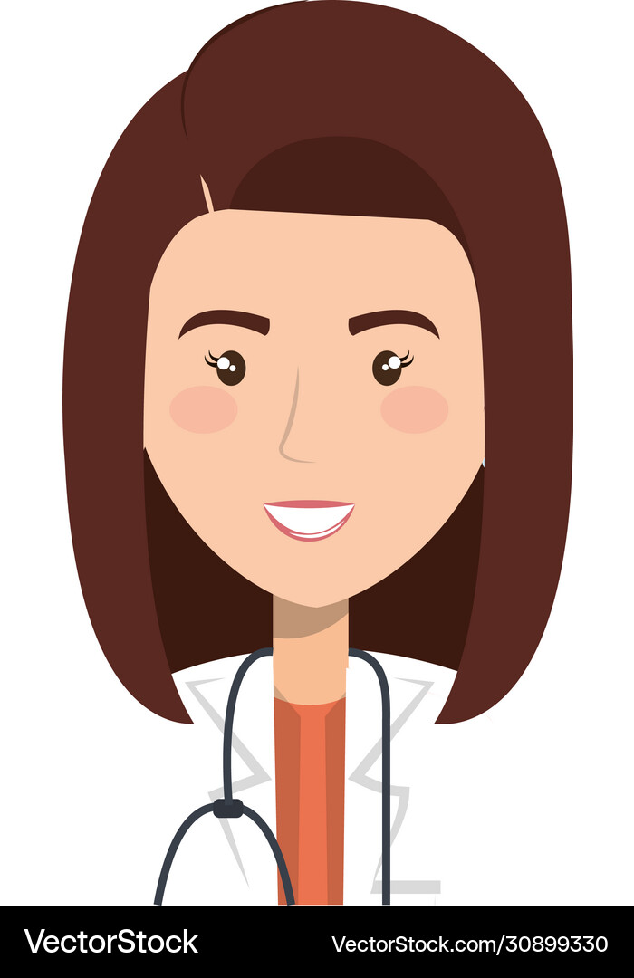 Face doctor female isolated icon Royalty Free Vector Image