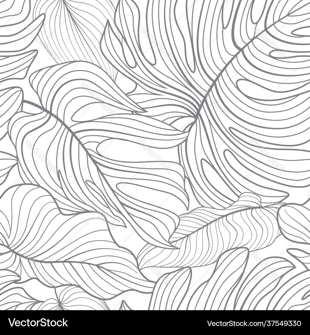Floral leaves seamless pattern foliage garden Vector Image