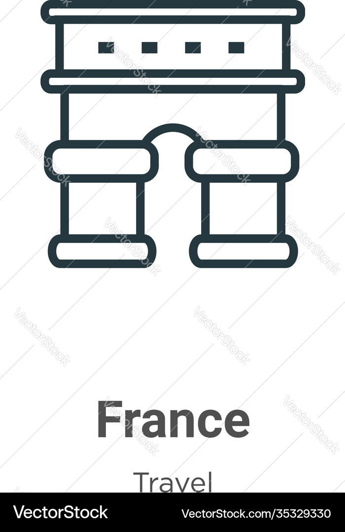 France outline icon thin line black icon Vector Image