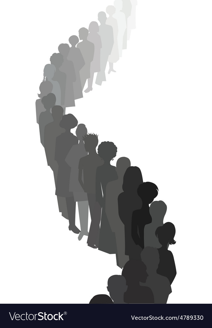 Long queue people silhouettes Royalty Free Vector Image Long queue people silhouettes Royalty Free Vector Image
