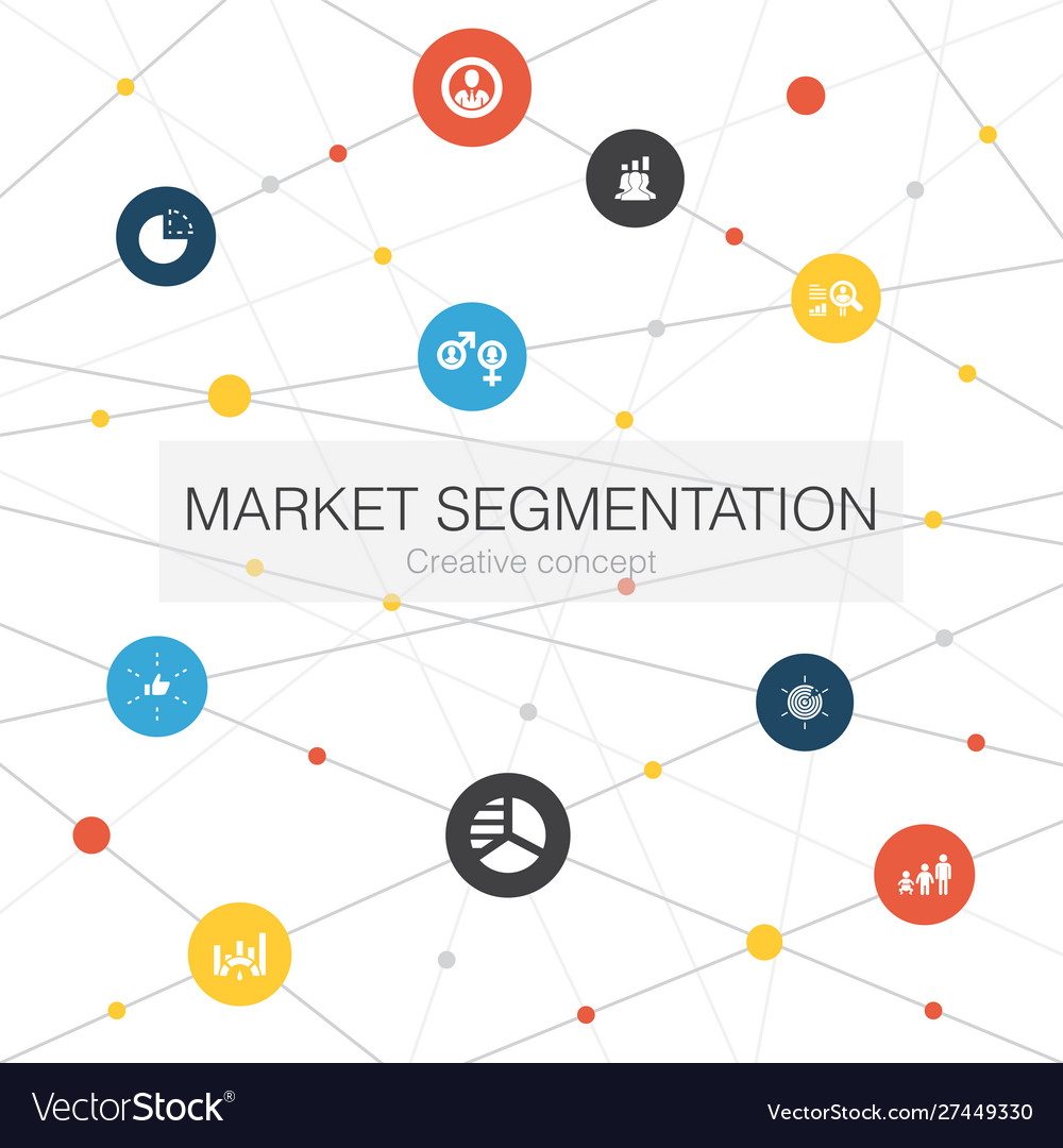 Market segmentation trendy web template Royalty Free Vector